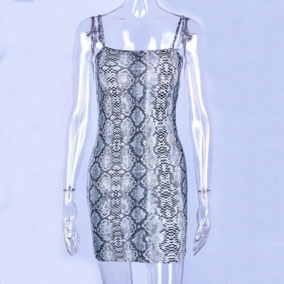 BODYFAB | Dresses | Python Print Spaghetti Dress | Poshmark